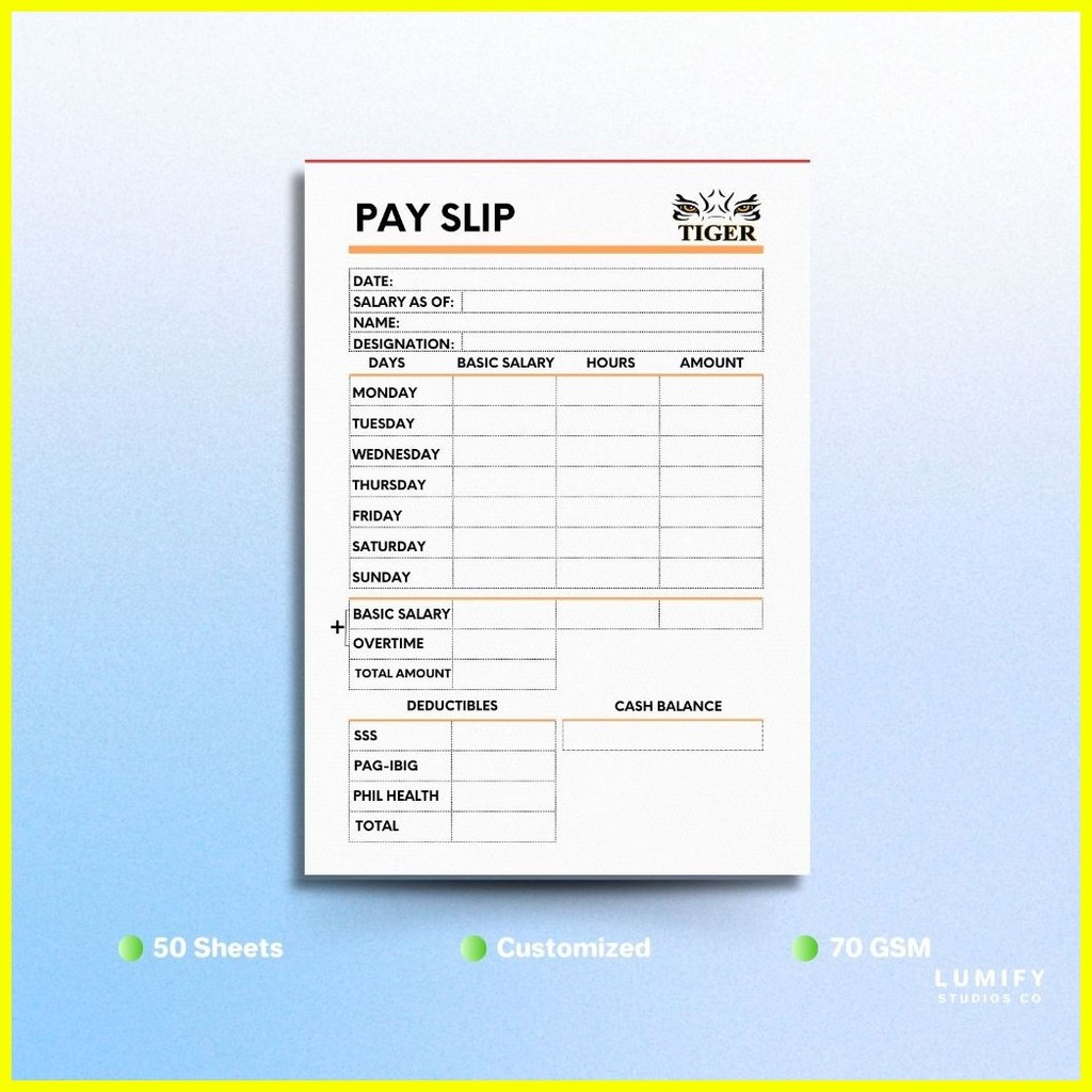 Pay Slip | Salary Slip | A6 | A5 | Customized | Shopee Philippines