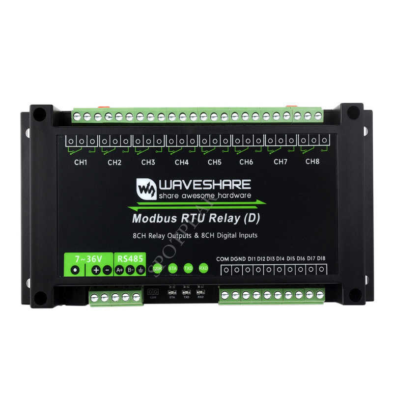 Modbus RTU 8-Channel RS485 Relay Module with Switch Input Industrial ...