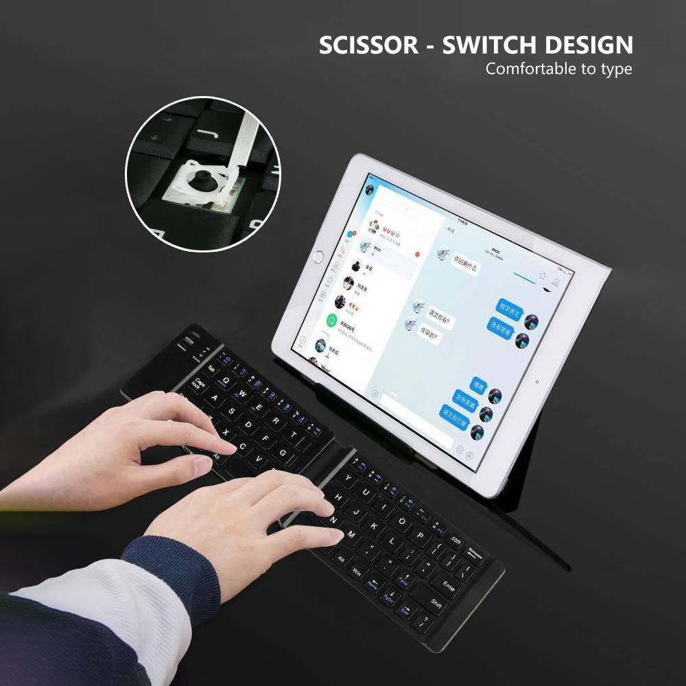 Mini Folding Portable Wireless Bluetooth Keyboard Rechargeable Office ...