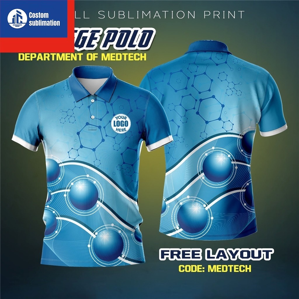 Custom Full Sublimation Polo Shirt Quick drying men's and women's polo ...