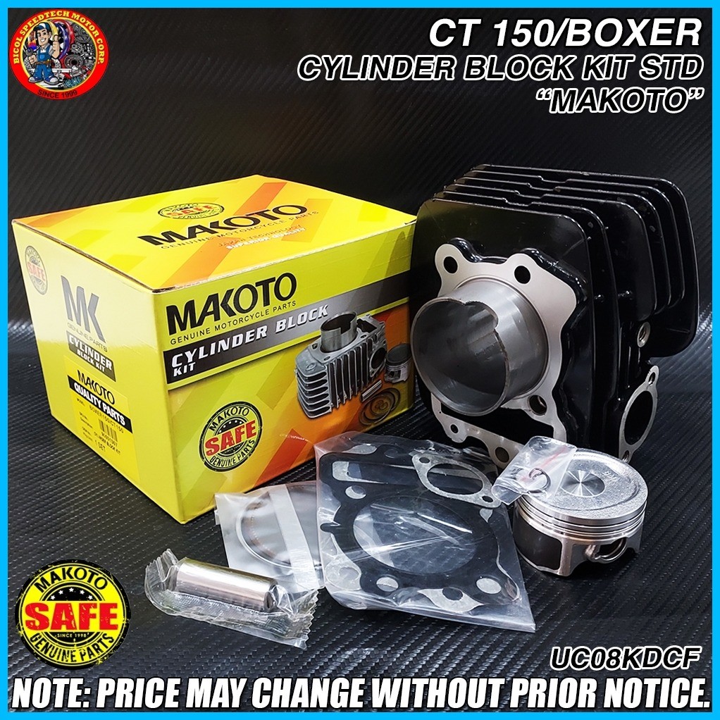 CT 150/BOXER CYLINDER BLOCK KIT STD "MAKOTO" (UC08KDCF) | Shopee ...