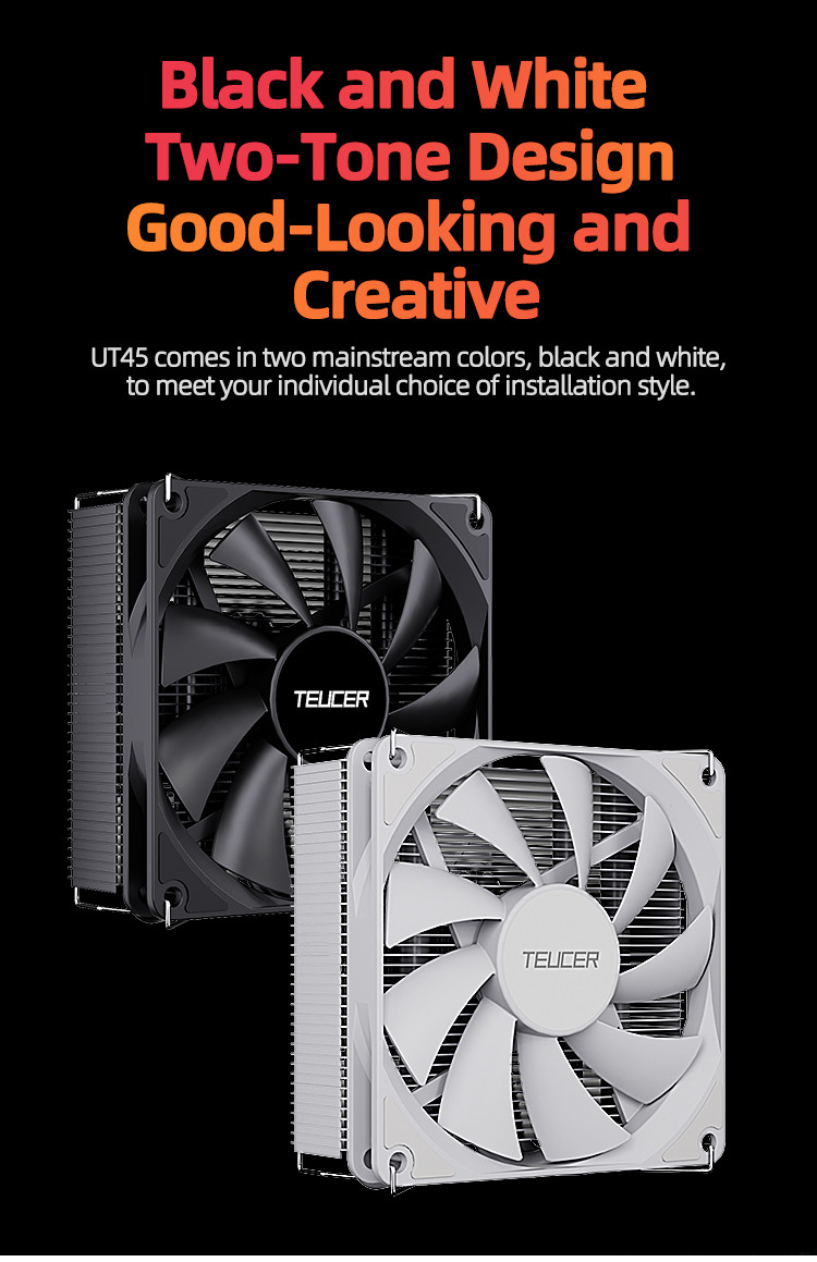 TEUCER UT45 Series CPU Cooler 45mm ITX Case Air Cooling Radiator with ...
