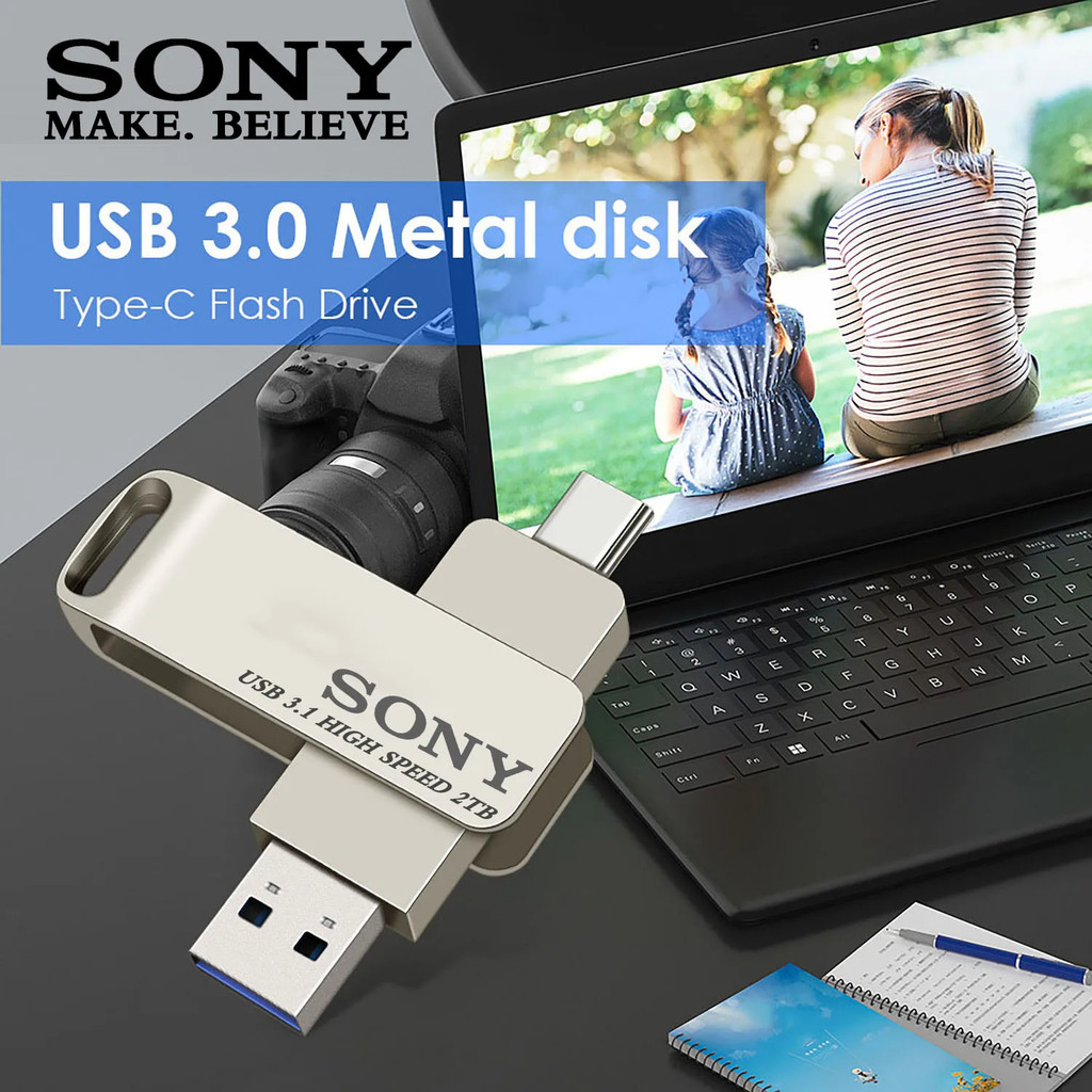 2TB SONY USB PenDrive High Speed Type C Flash Drive 1TB Metal Pendrive ...