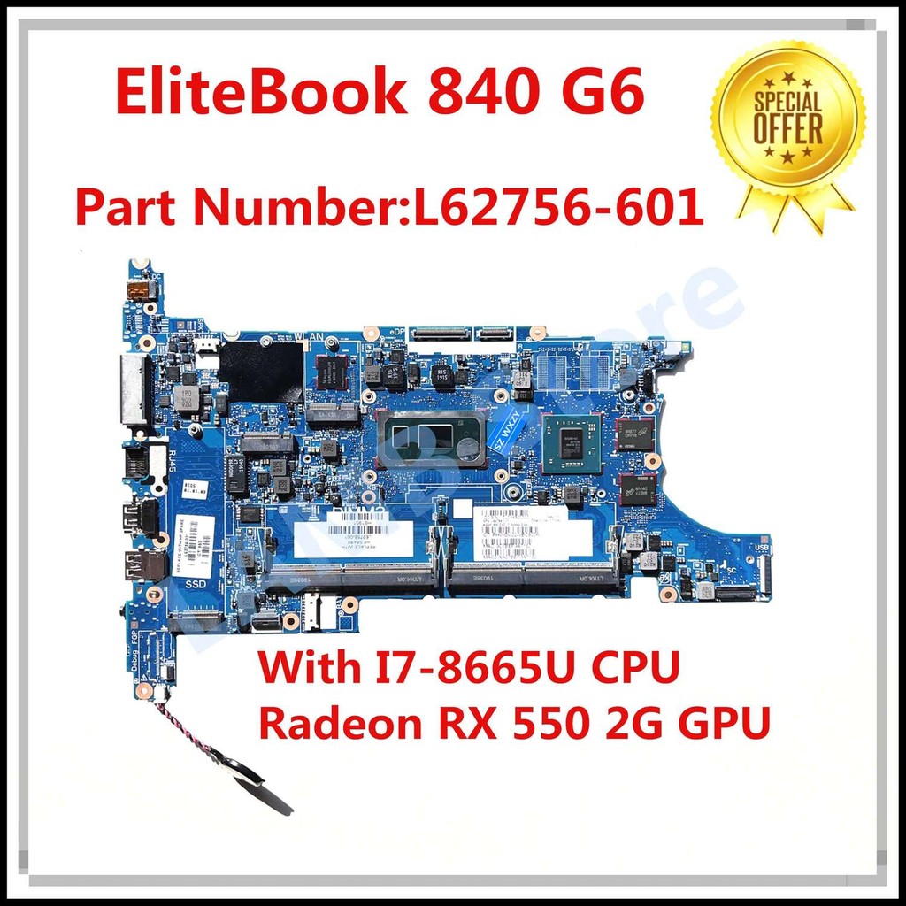 HP For EliteBook 840 G6 Laptop Motoard I7-8665U CPU Radeon RX 550 2G ...