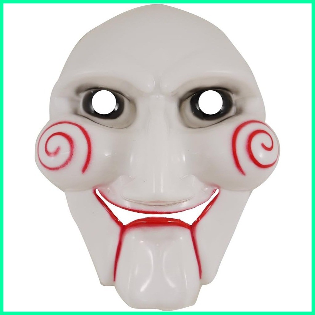 ↓ [Safe Packaging + Box] Jigsaw Mask Scary Killer Halloween Costume ...