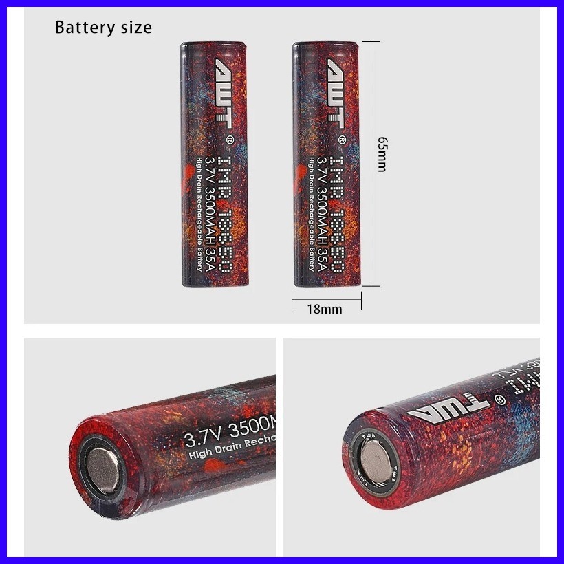100% original AWT 18650 battery 18650 3500mah 35A lithium battery ...