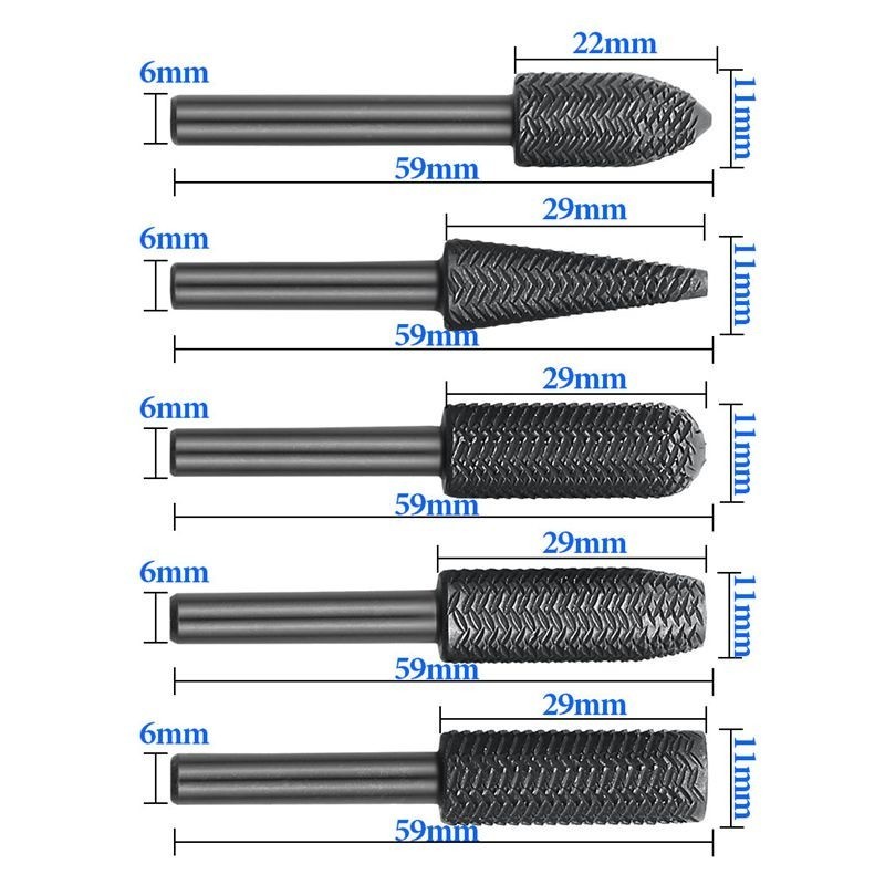 Krachtige 5Pcs Embossed Steel File Electric Grinding Head Soft Metal ...