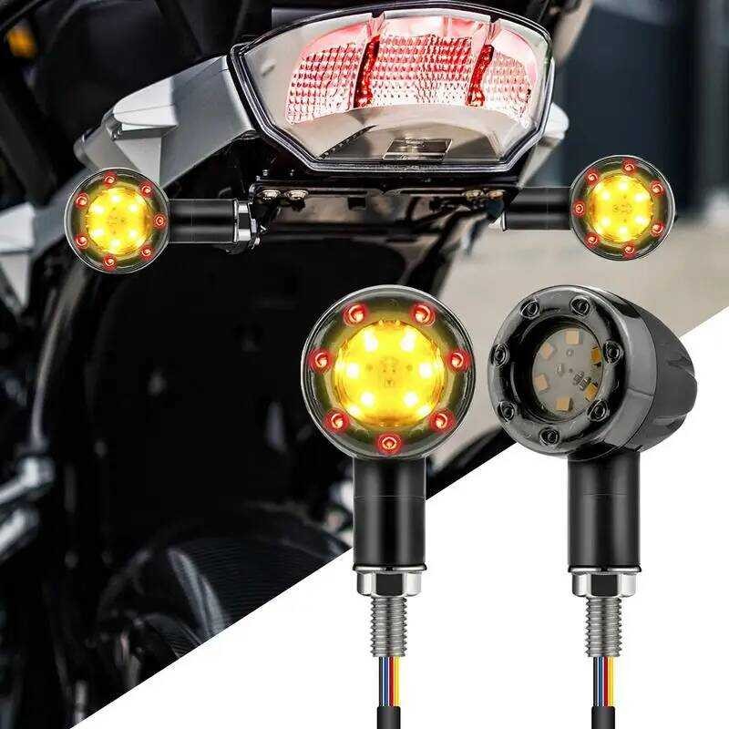 3 Motorcycle Bullet Turn Signals LED LED Retro Switchback Running Turn ...