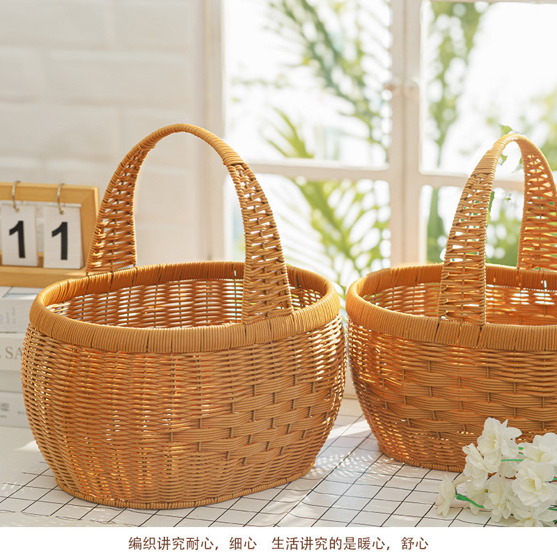 Pure Handmade Handbasket Grocery Shopping Basket Picnic Food Basket ...
