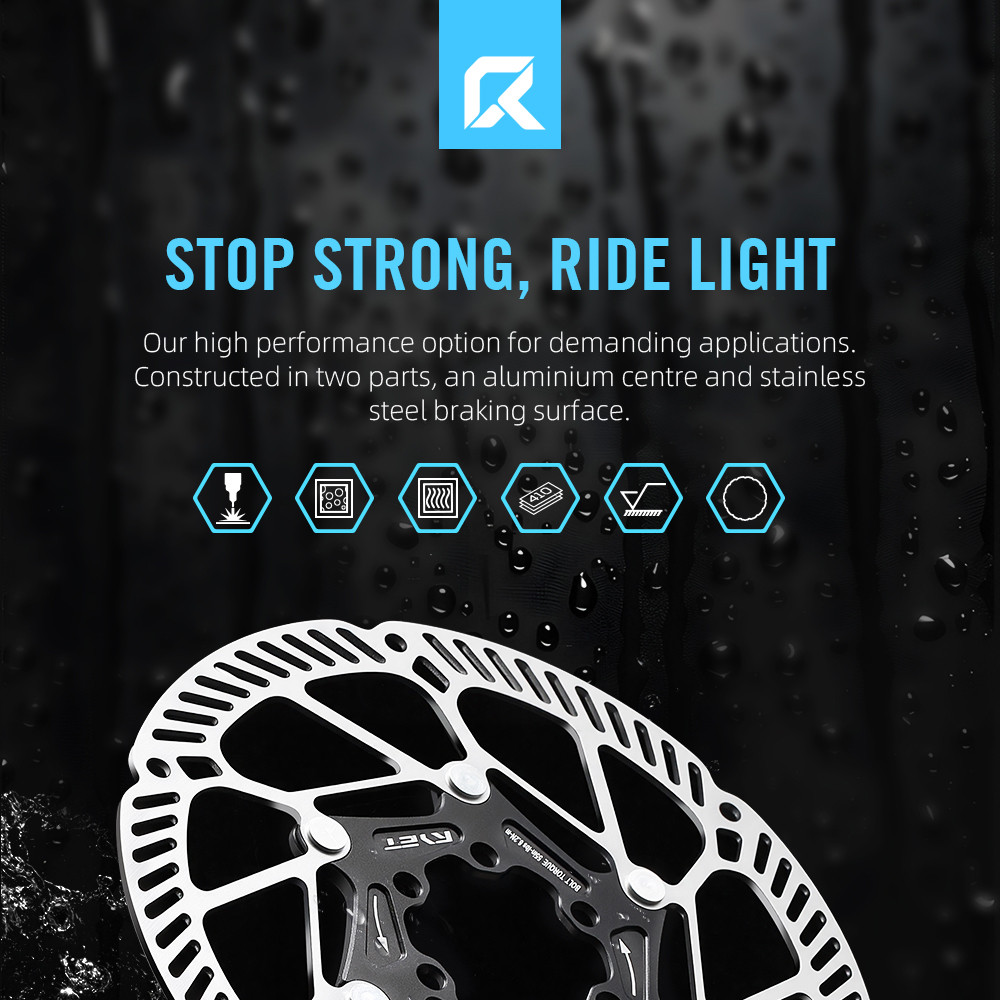 RYET Ultralight Floating Bike Disc Rotor 140mm 160mm - 6 Bolt & Center ...