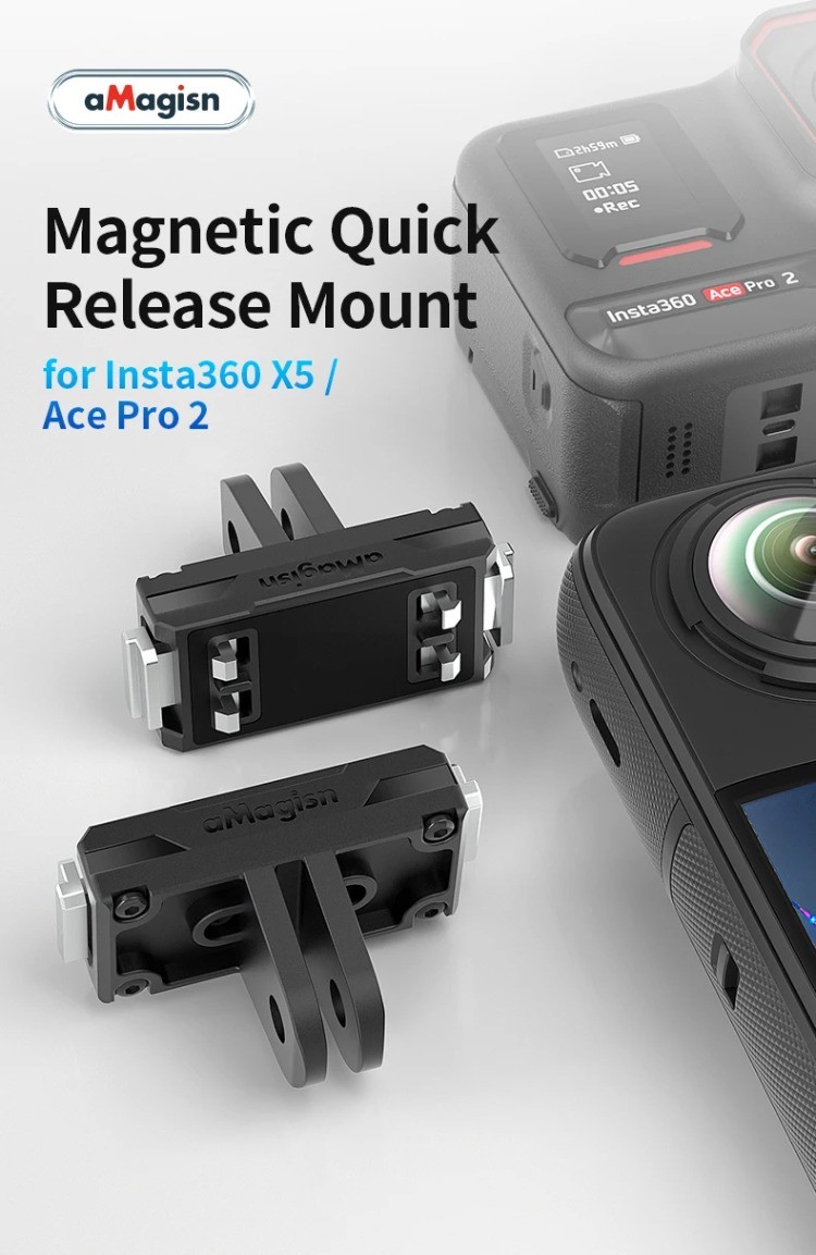 For Insta360 X5 Quick Release Mount Plastic Magnetic Base with 1/4 and ...