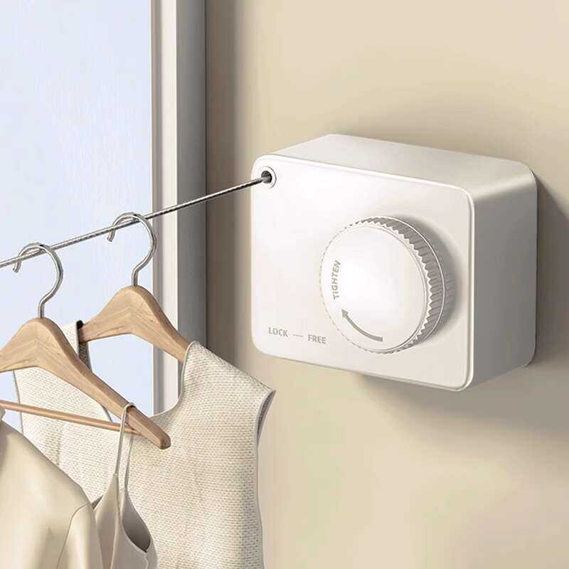 Retractable Clothesline Clothes Drying Rack No Drilling Invisible ...