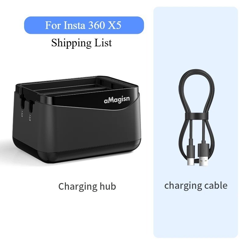 For Insta 360 X5 Battery Charger Fast Charging Center 3 Battery Action ...