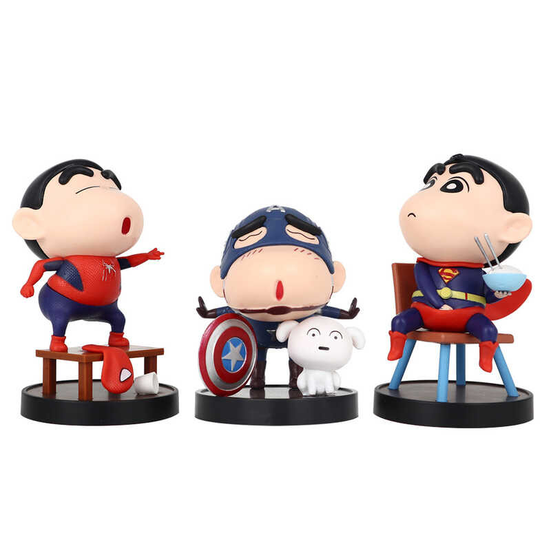 Shin-chan Crayon Anime Figures Spider-Man erman Shin-chan Figs Kung Fu ...