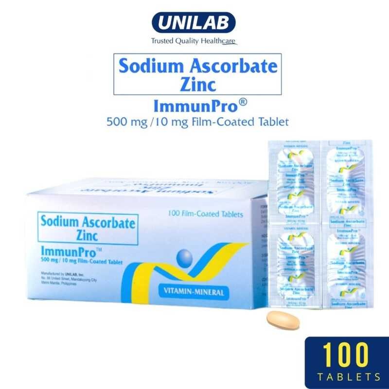 Unilab Immunpro Sodium Ascorbate With Zinc 100 Tablets Vitamin C Exp ...