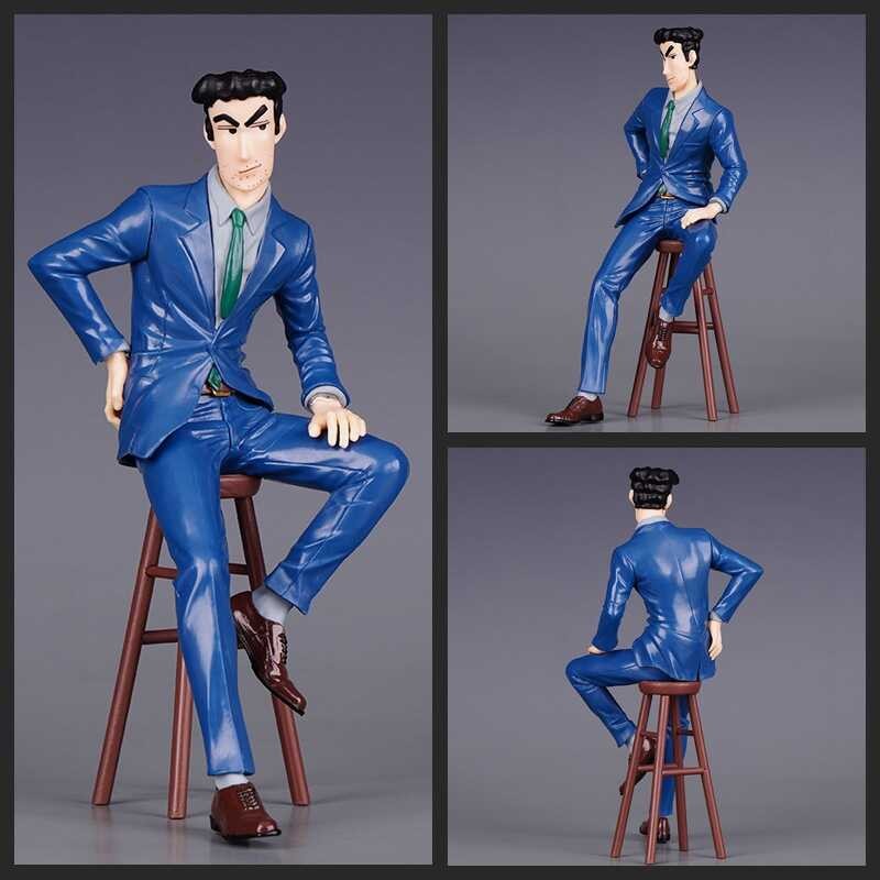 Crayon Shin Chan, Dad, Suit, Hiroshi Nohara, Stool, Sitting Posture ...
