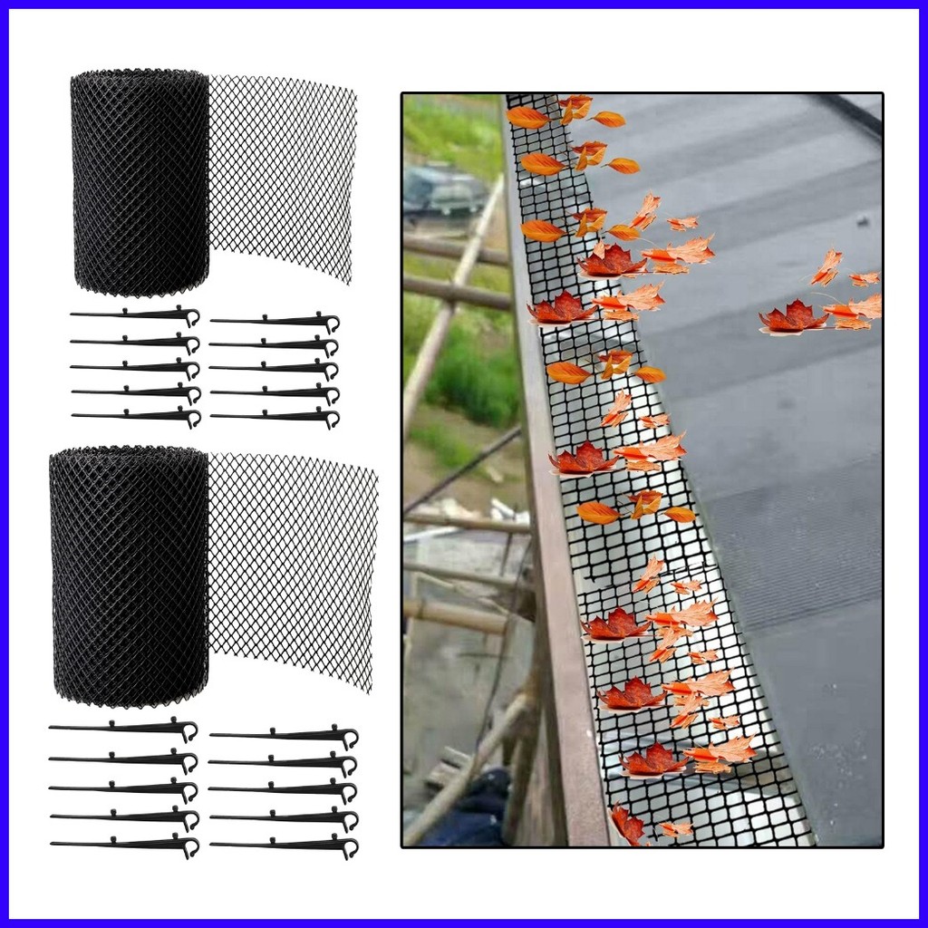 Gutter Guard Mesh Leaf Protection Mesh Splash Roof Panels with 10 ...