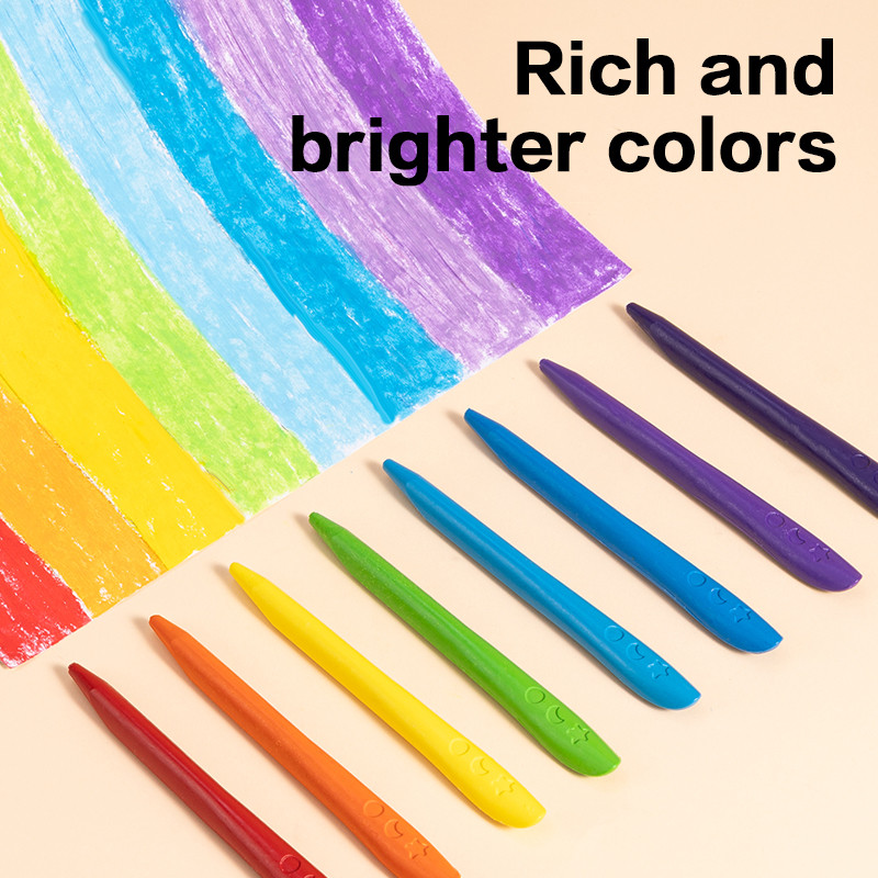 Deli 12/24 Colors Plastic Crayon Set For Kids Non-Dirty Hand Pastels ...