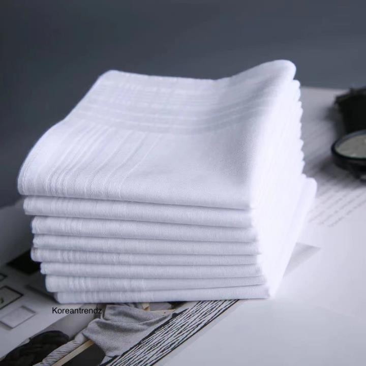 6 pieces of cotton white Panyo handkerchief gentleman white ...
