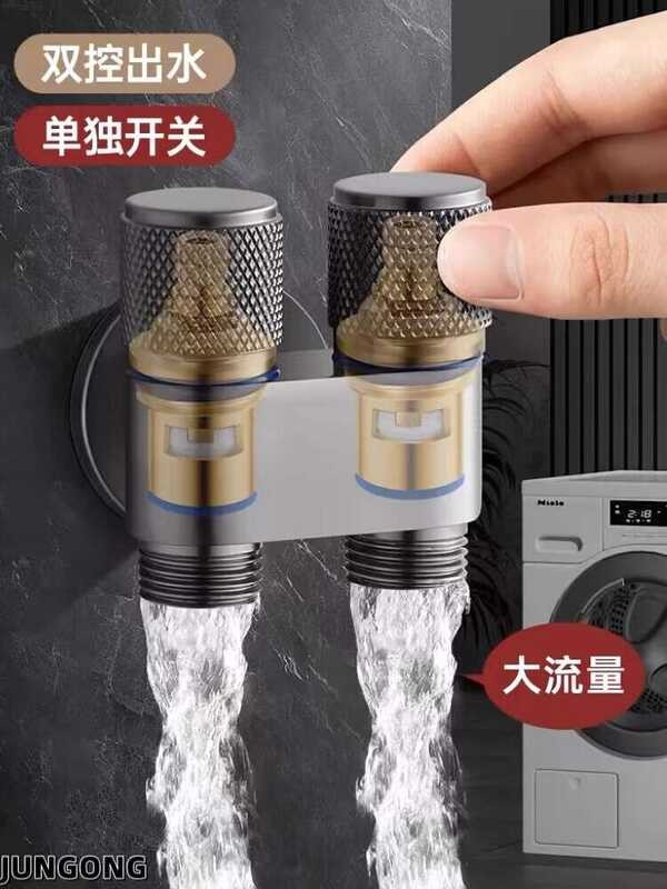 Faucet Washing Machine Splitter Adapter Angle Valve Stainless Steel ...