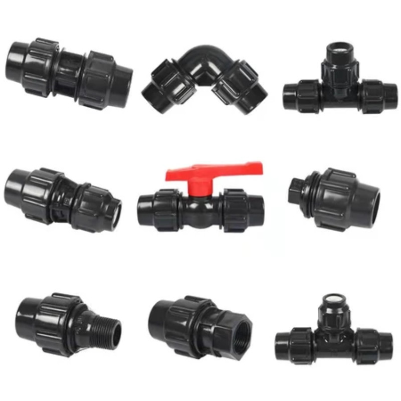 1PCS PE Compression Fittings – 1/2" Elbow, Tee, Coupling, Adapter & Plug for PE/PVC Pipes ...