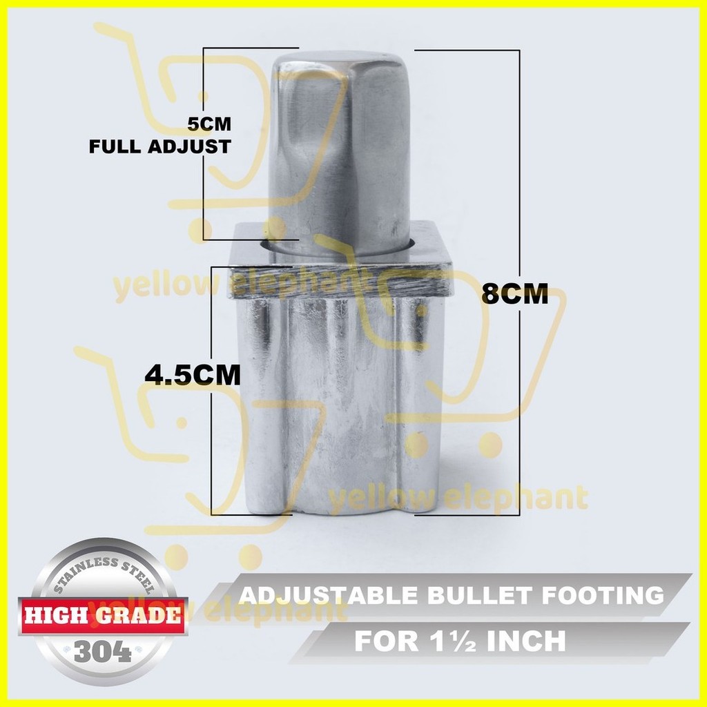 Stainless Steel 304 Bullet Footing 1 1/2 Inch Adjustable Table Legs ...