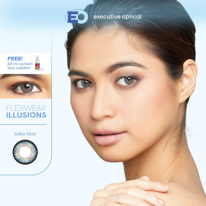 EO Flexwear Illusions Baby Blue | Graded Contact Lenses With Solution ...