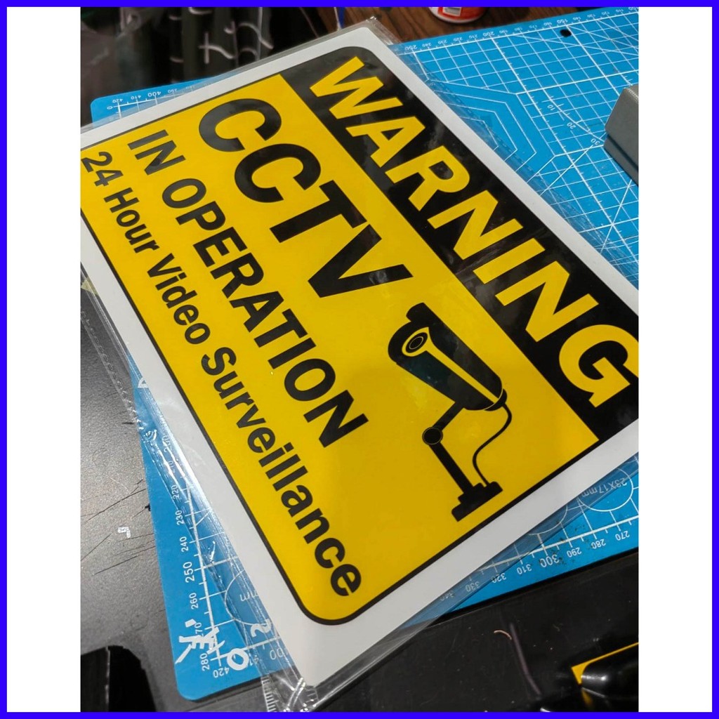 CCTV WARNING| Laminated | Sintraboard | Stickers | PVC | Shopee Philippines