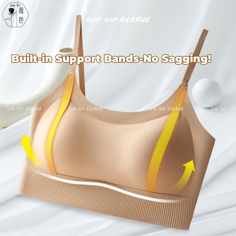 Joe Sir 2PCS Seamless Bra Cross Back Invisible Bras in Foundation Skin ...
