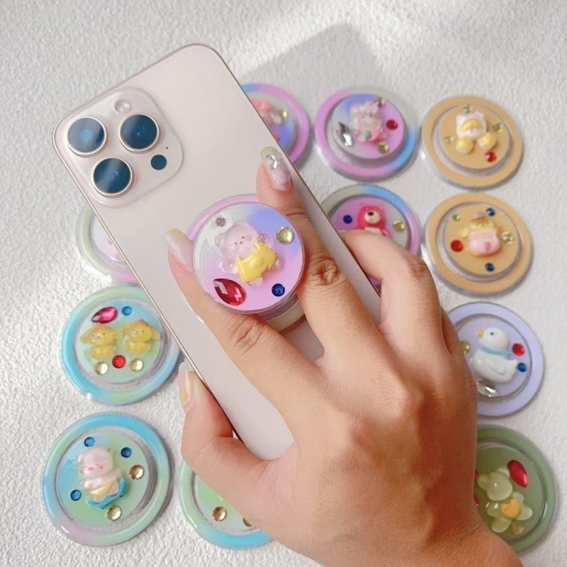 Korean Cute Cartoon Magnetic Socket Magsafe Holder Grip Tok Griptok ...