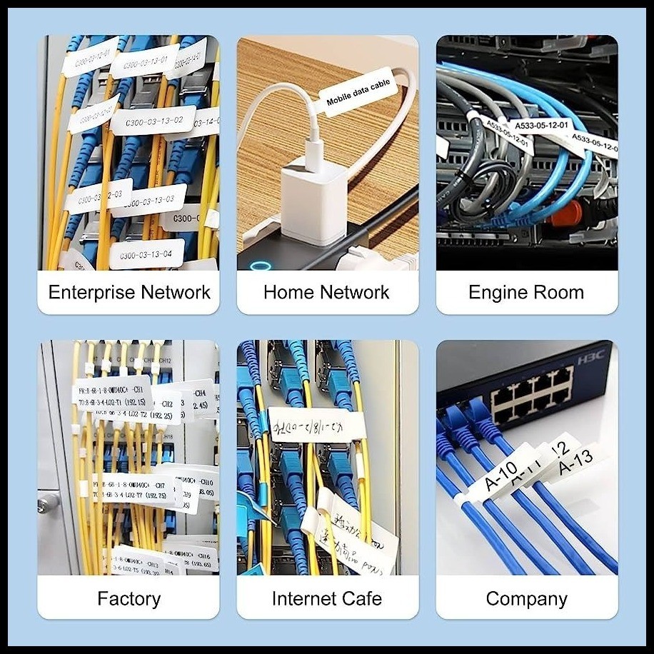 NIIMBOT Cable Label D11/D110/D101 Paper Data Line Identification Fiber ...