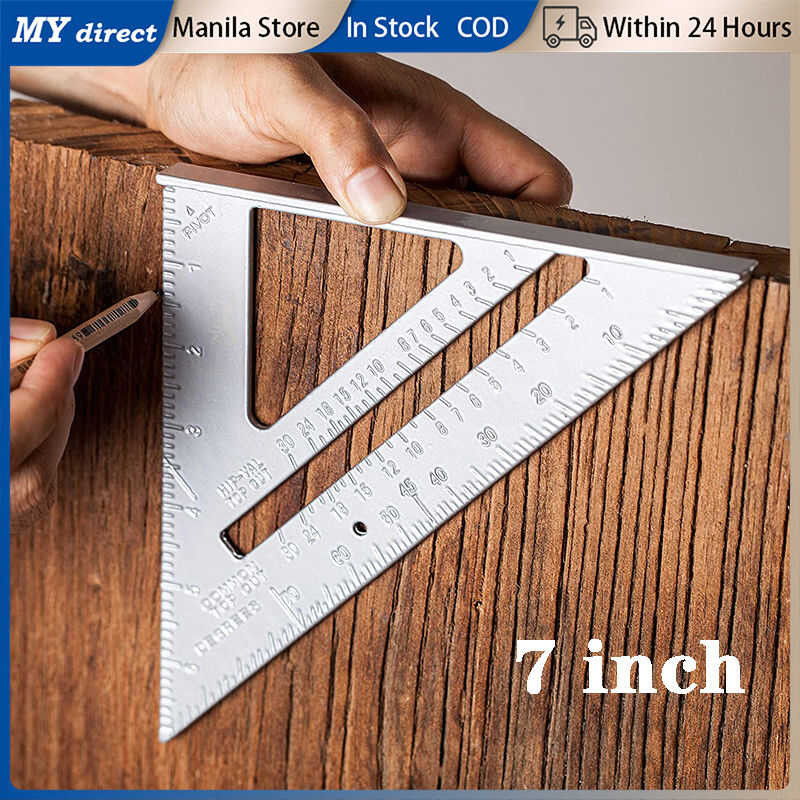 7 Inch Aluminum Alloy Triangle Ruler Measuring Speed Square Angle ...
