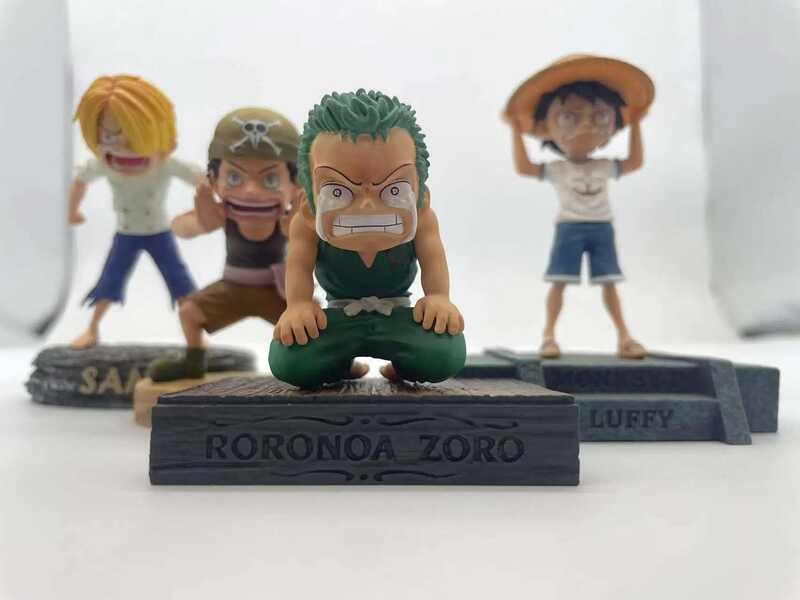 3 Style One Piece Figure Cry 10Cm Luffy Roronoa Zoro Usop Sanji Statue ...