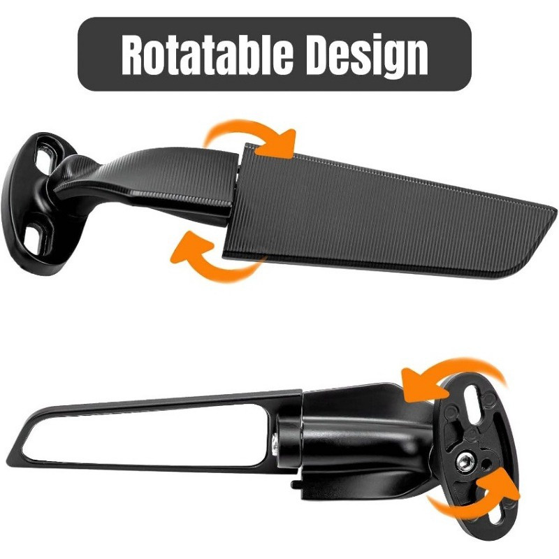 Motorcycle Winglet CNC Alloy Ninja Stealth Mirror Wind Wings Side ...