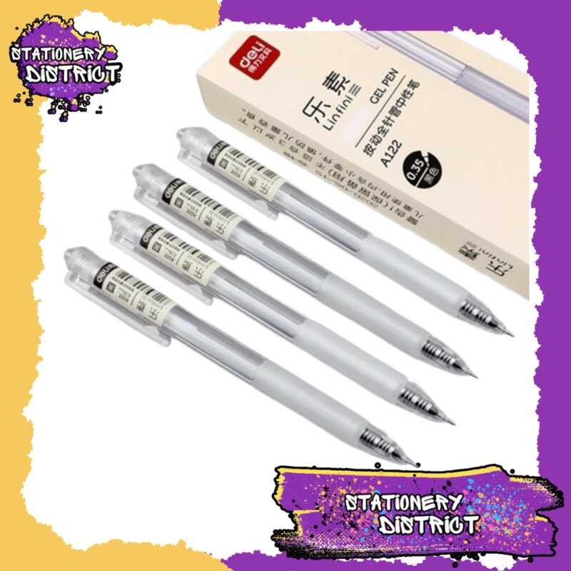 DELI A122 Retractable Gel Pen 0.35Mm Black (Per Pc) | Shopee Philippines