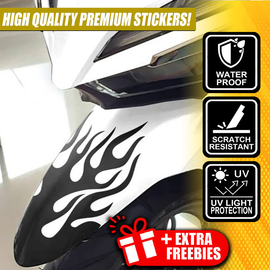 Honda Click Burning Fire Sticker Decals for Motorcycle Waterproof ...