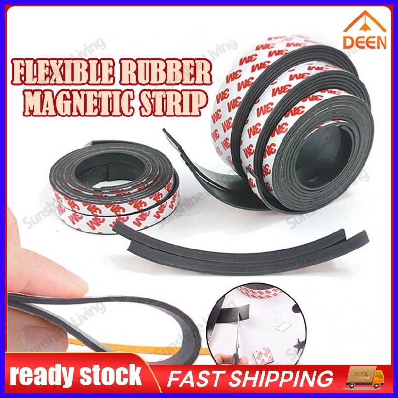 3M Magnetic Strip with Adhesive 1m/Roll Flexible Magnetic Rubber Strip ...