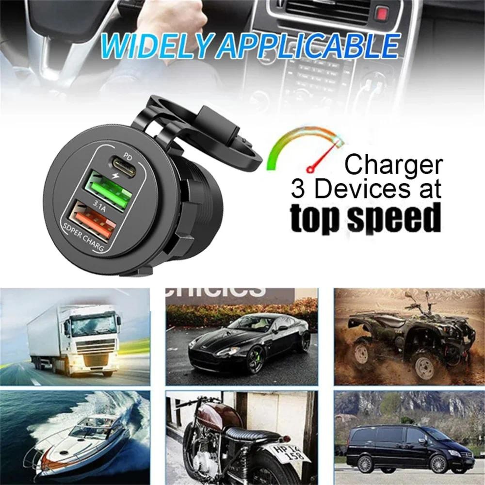 83W Max Phone Charger Socket 45W PD+QC3.0 Fast Charging 22.5W Dual USB ...