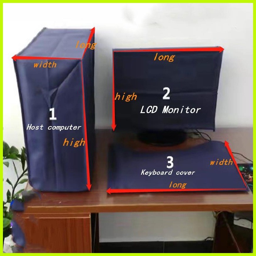 3Pcs/Set Desktop Computer Dust Cover Thickened Oxford Cloth Desktop ...