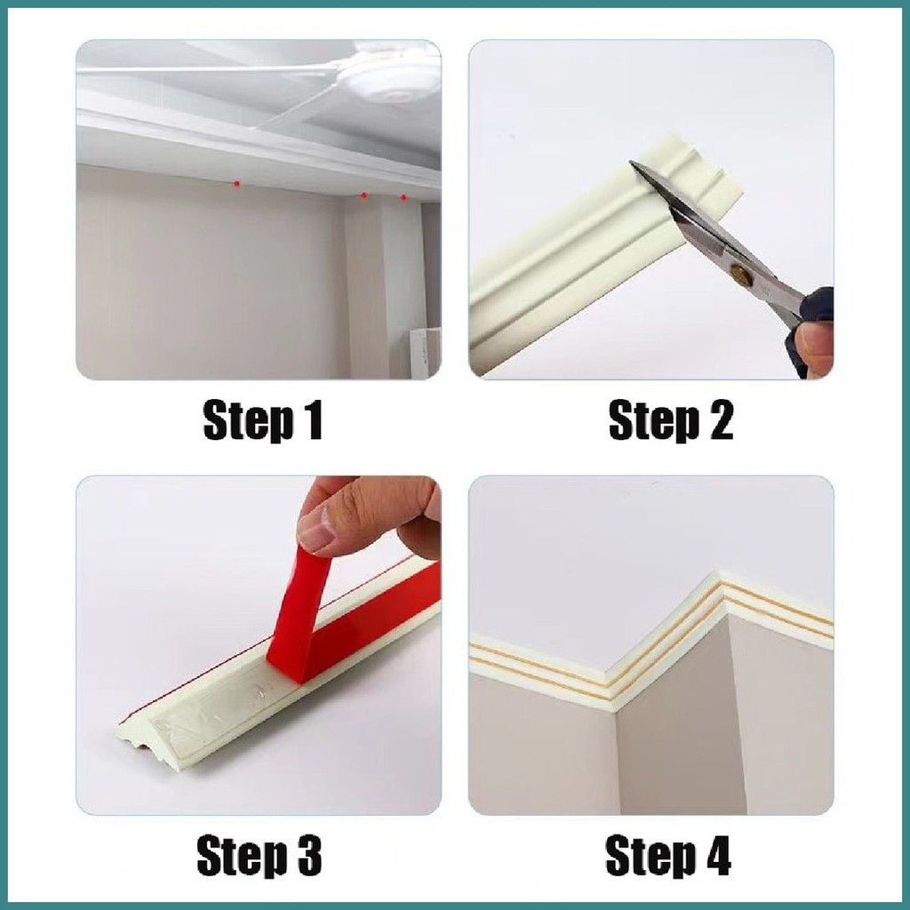 ♻ ☂ 5 Meters Wall Corner Strip PVC Moulding For Wall Ceiling Moldings ...