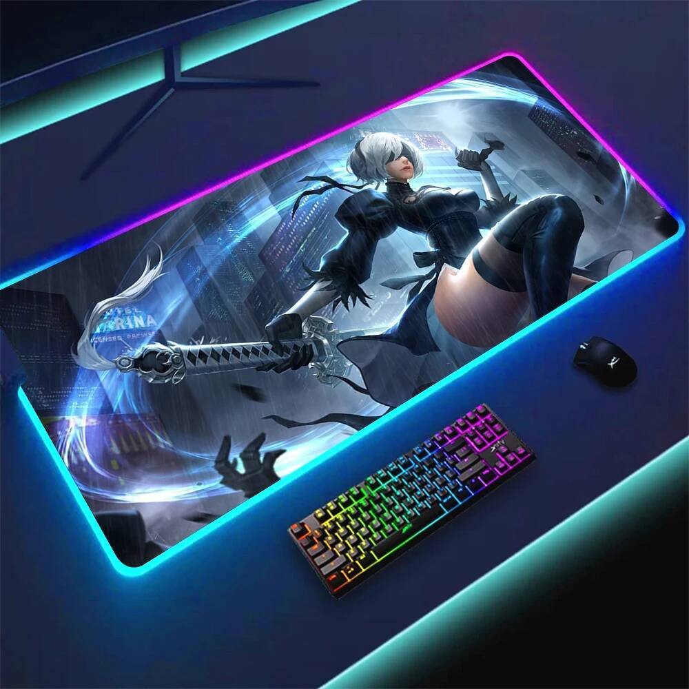 Rgb Mouse Pad Nier Automata 2b Desk Mat Gaming Mats Big Carpet Offices ...