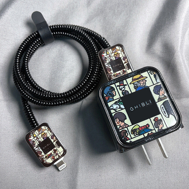 4 in 1/Cute Anime Pattern DIY 18w/20w Charger Protector Set Charger ...