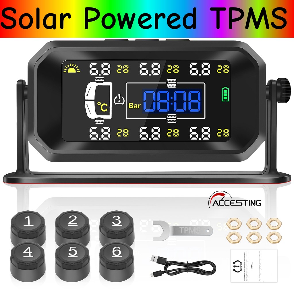 TPMS Truck Wireless Solar Powered Tire Pressure Monitoring System with ...