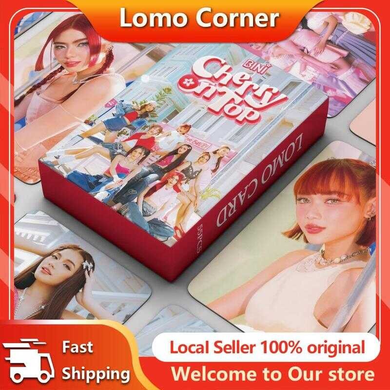 55Pcs/Box BINI Lomo Cards CHERRY ON TOP Holographic Photocards Jollibee ...