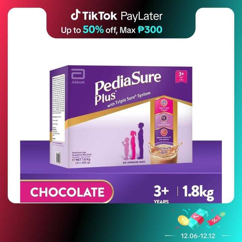 Pediasure Plus 3+ Chocolate 1.8Kg For Kids Above 3 Years Old Powdered ...