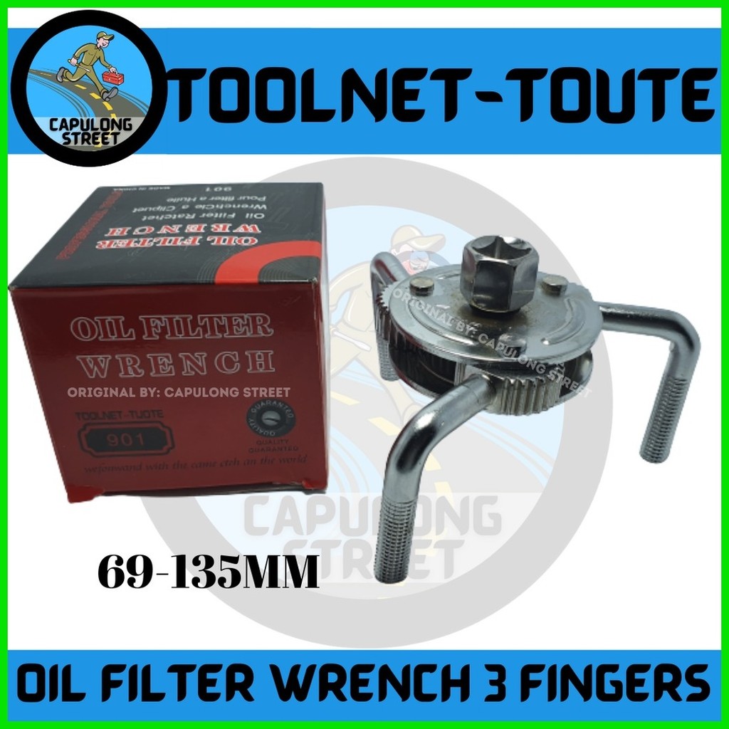 Capulong Street 3 Claw Oil Filter Wrench 3 Claw Durable Heavy Duty 1/2 ...