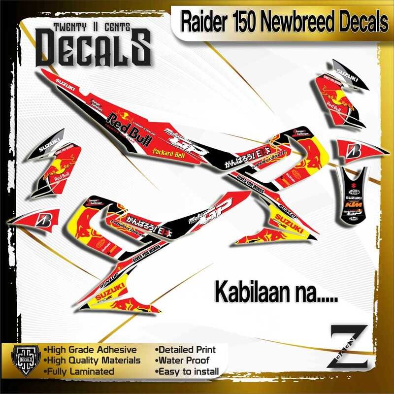 々 Suzuki raider 150 newbreed High-Quality Decals and Stickers (redbull ...