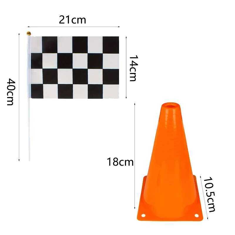 raffic & Racing Checkered Flags Black & White Flags Orange Safety Cones ...