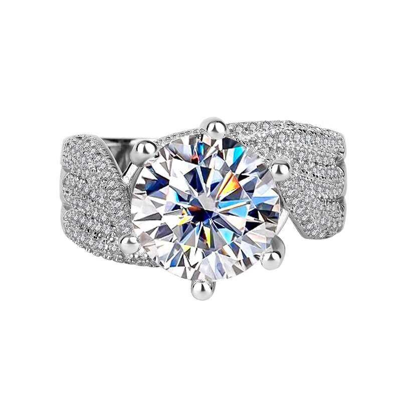 Silver TIFF Pure Electroplated 5 Carat Moissanite Ring Three Worlds ...