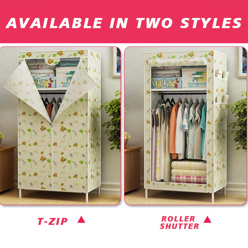Large Size Zipper Wardrobe Simple Clothes Closet Cabinet Organizer High ...